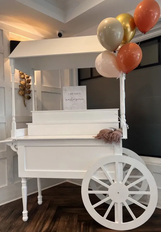XL White Candy Cart - Kappel Party Rentals LLC Hicksville NY